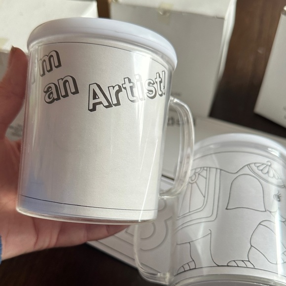 Other | 4 Vintage Design A Mug Kids Cupmug Color Paint New With 3 ...